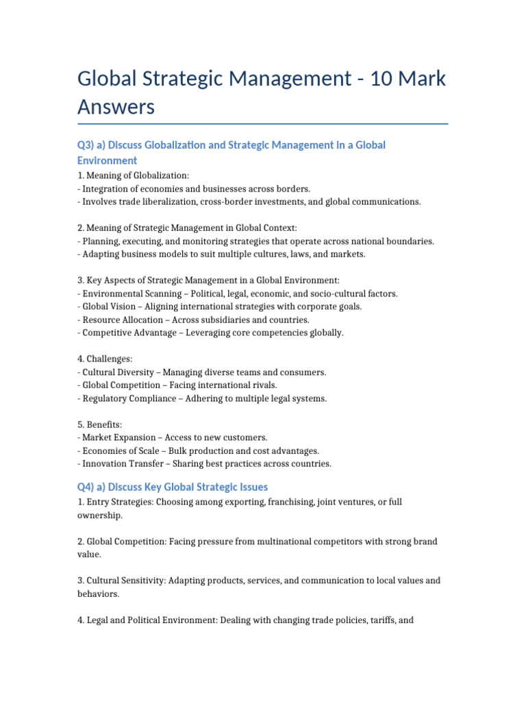 Global Strategic Management Insights | PDF | Strategic Management ...