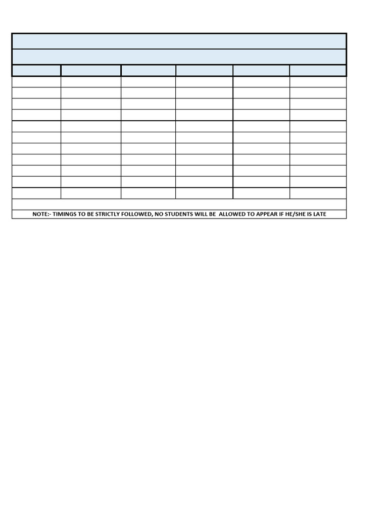 Term-1 Time Table | PDF