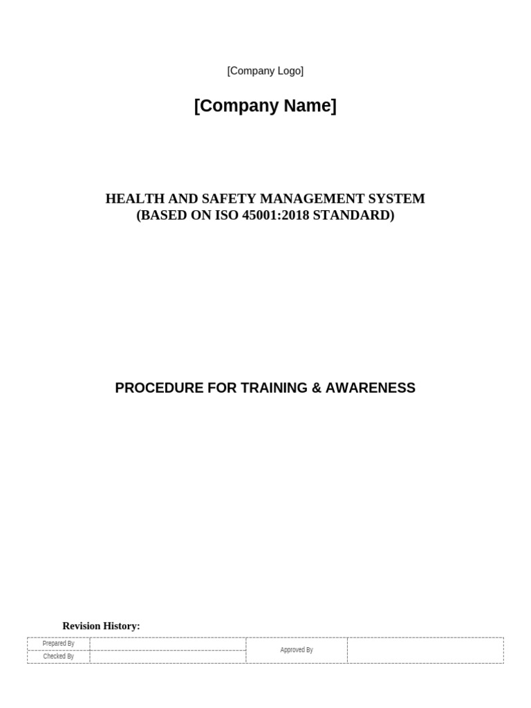 Training & Awareness Procedure ISO 45001 | PDF | Performance Appraisal ...