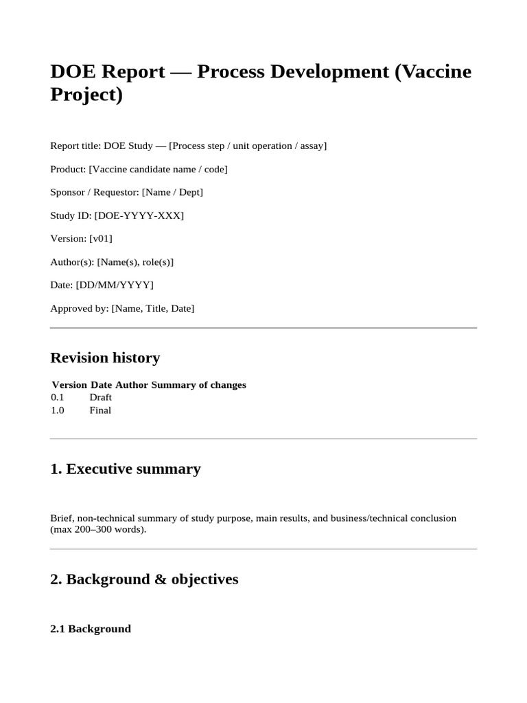 DOE Report - Process Development (Vaccine Project) | PDF | Errors And ...