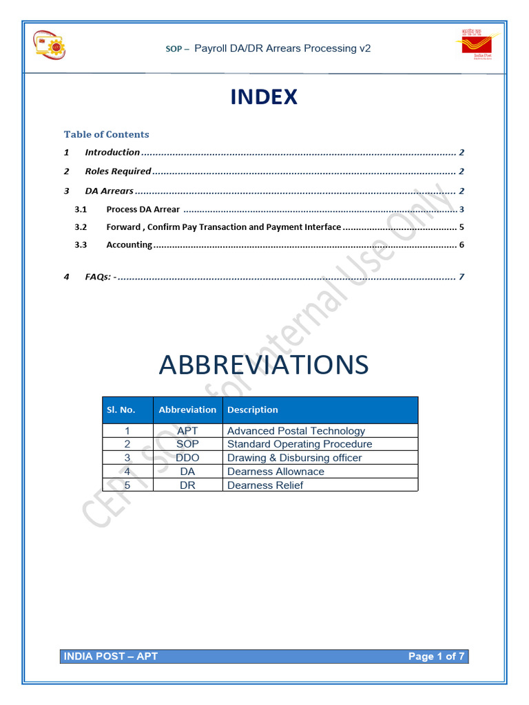Payroll DA Arrears SOP v2 | PDF | Accounts Payable | Payroll
