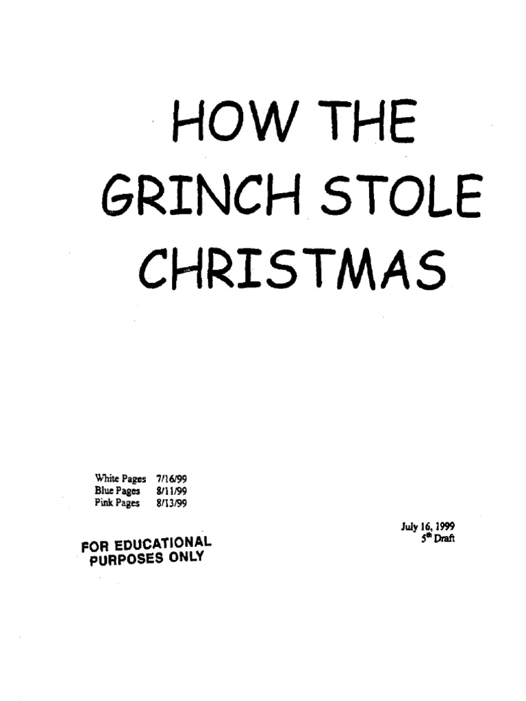 Grinch's Christmas Adventure Script | PDF | Christmas | Dr. Seuss