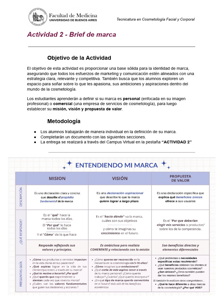 Actividad 2 - Brief de Marca | PDF | Marca | Marketing
