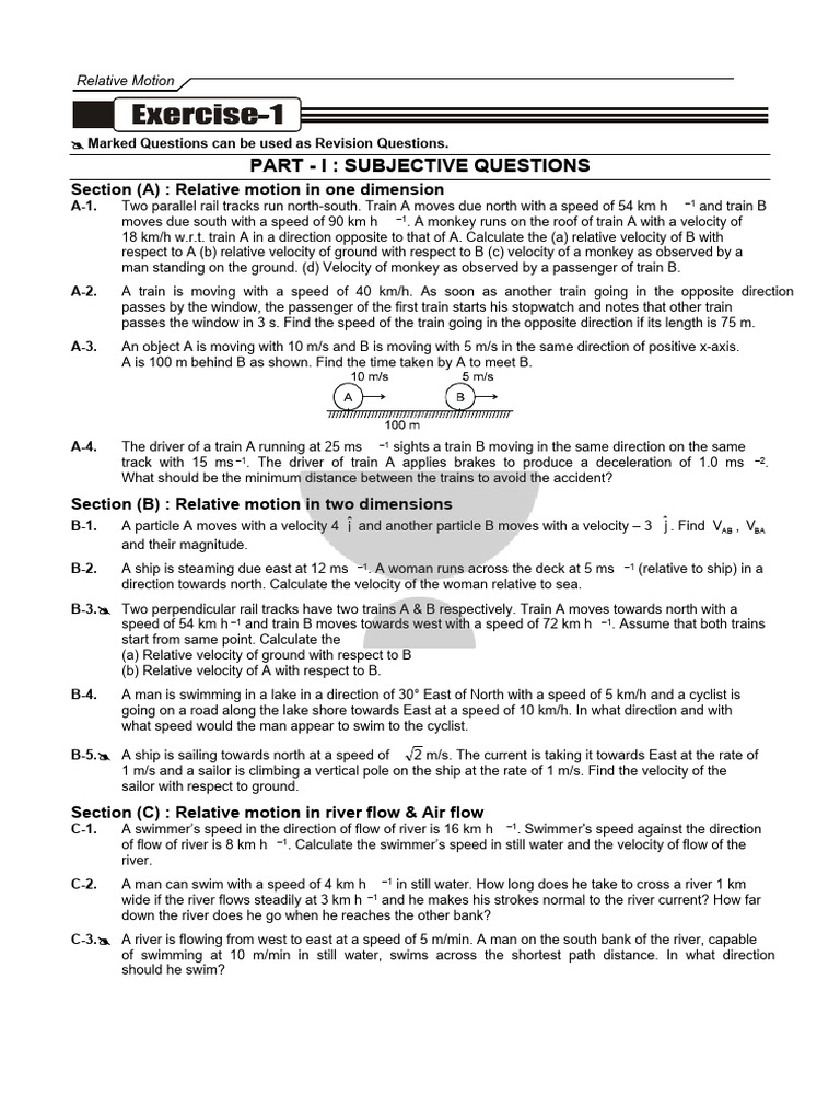Relative Motion Concepts and Problems | PDF | Speed | Acceleration