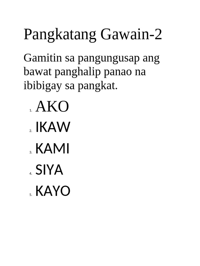 Pangkatang Gawain 3 | PDF