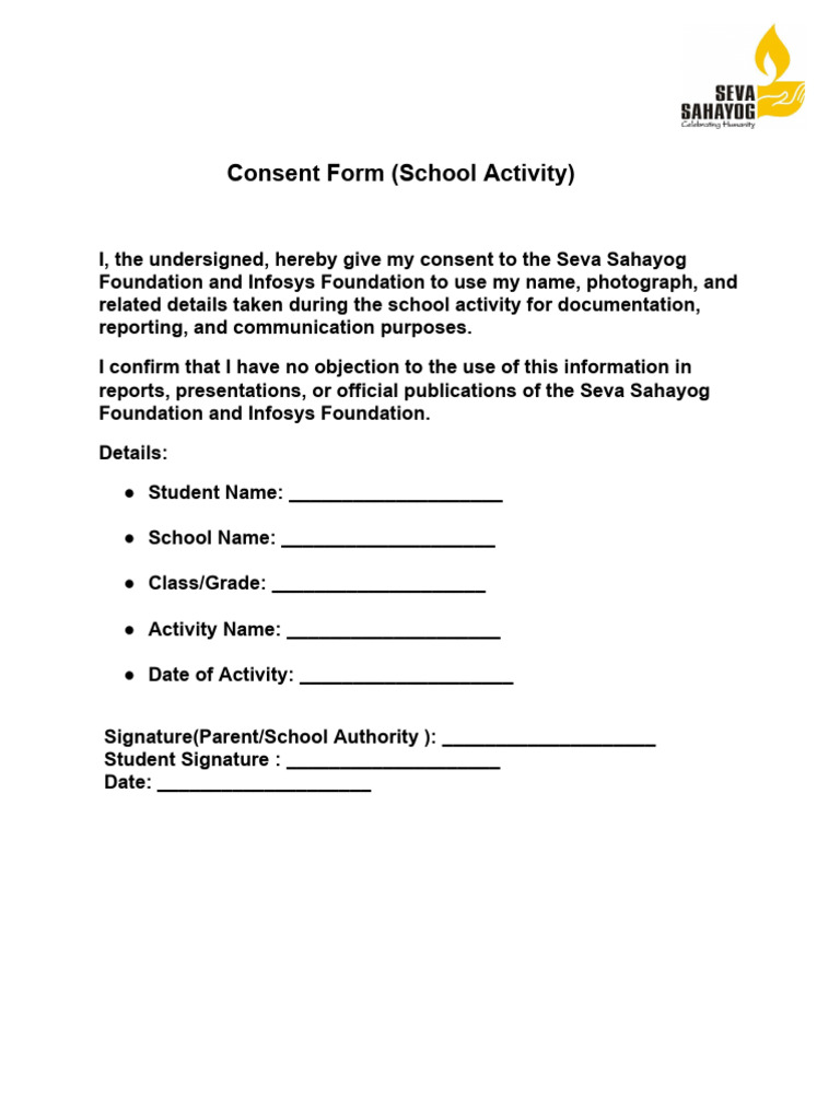 Consent Form (School Activity) | PDF