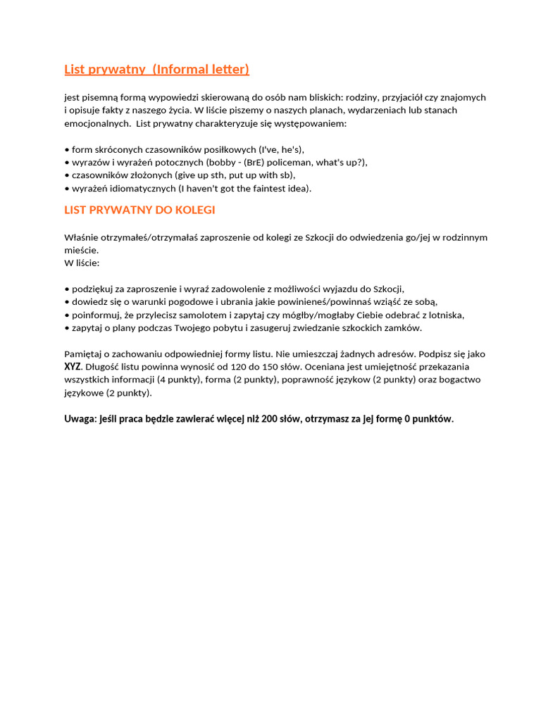 List Prywatny | PDF