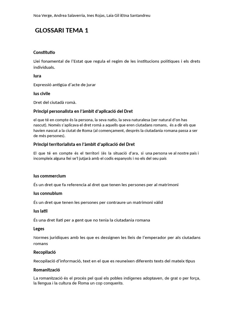 Glossari Tema 1 | PDF