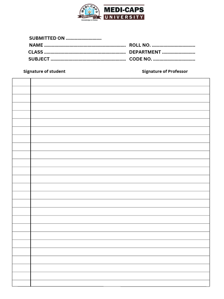 Front Page For Practical File PDF | PDF