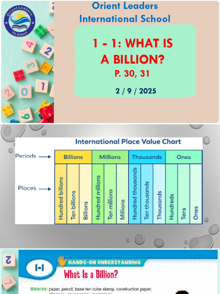 Understanding One Billion in Numbers | PDF