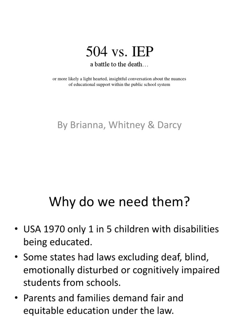 504 Vs IEP Power Point | PDF | Individualized Education Program ...