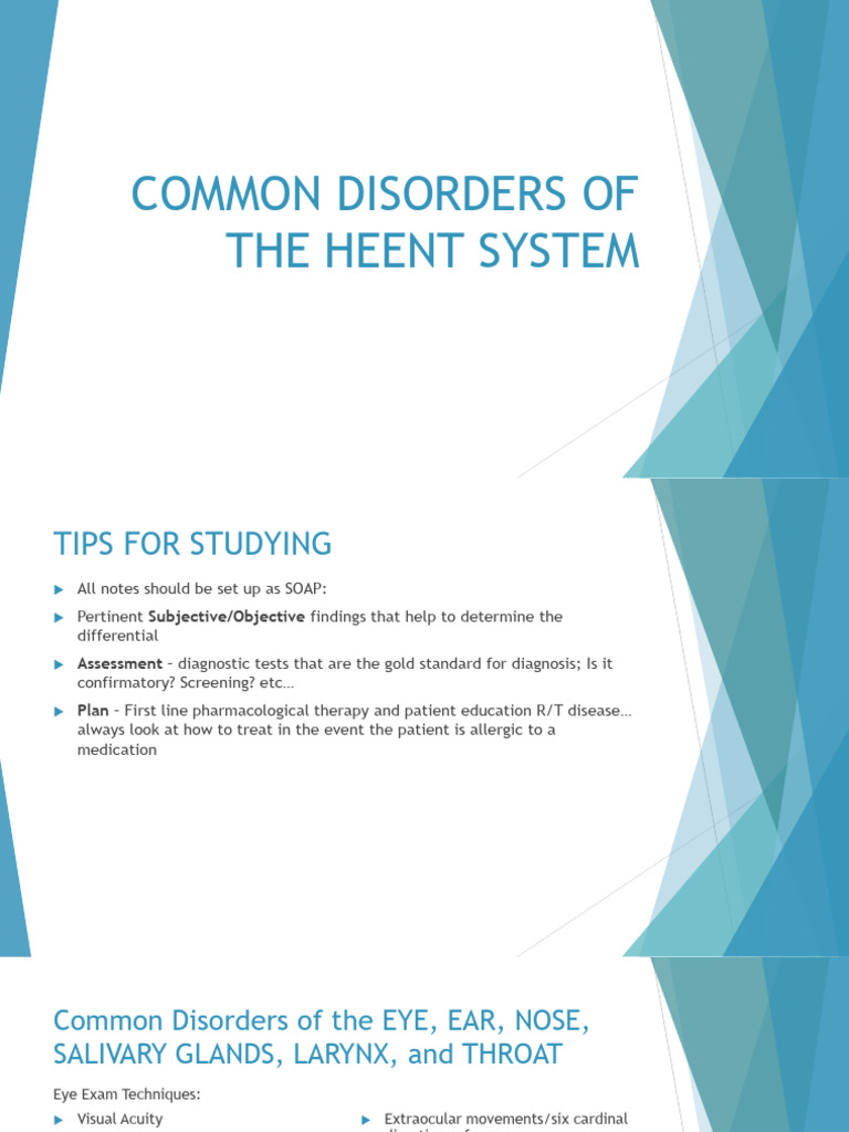 Common Disorders of The HEENT System | PDF | Glaucoma | Ear