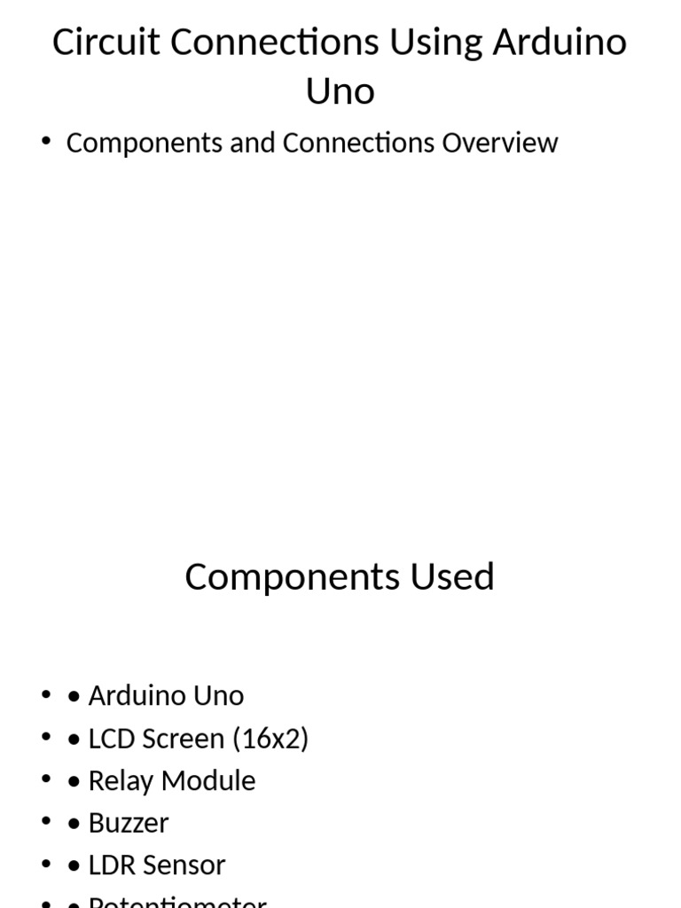 Arduino Circuit Connections Presentation | PDF