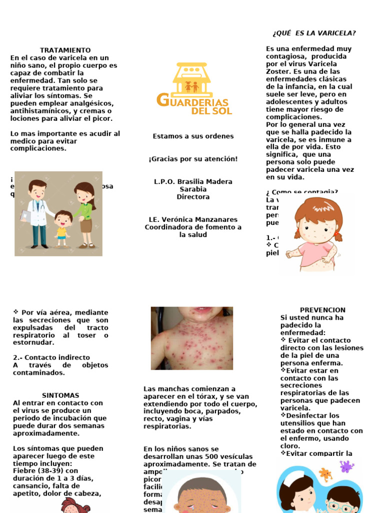 triptico de varicela | PDF | Microbiología | Especialidades Medicas