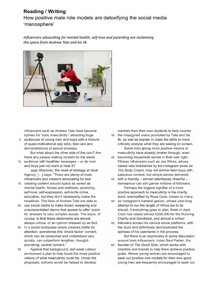 Positive Male Role Models in Social Media | PDF
