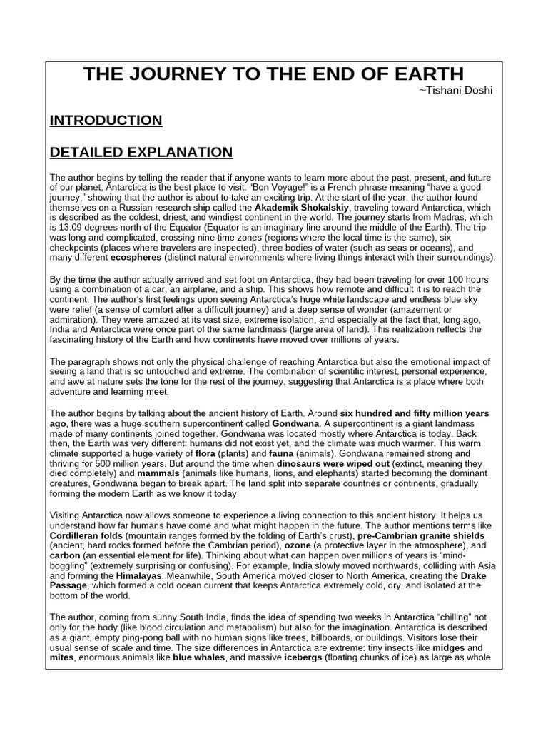 The Journey To The End of Earth | PDF | Antarctica | Earth