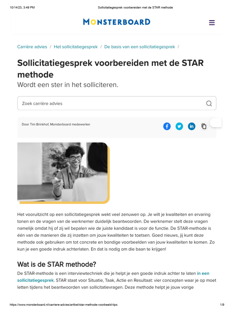 Sollicitatiegesprek Voorbereiden Met de STAR Methode | PDF