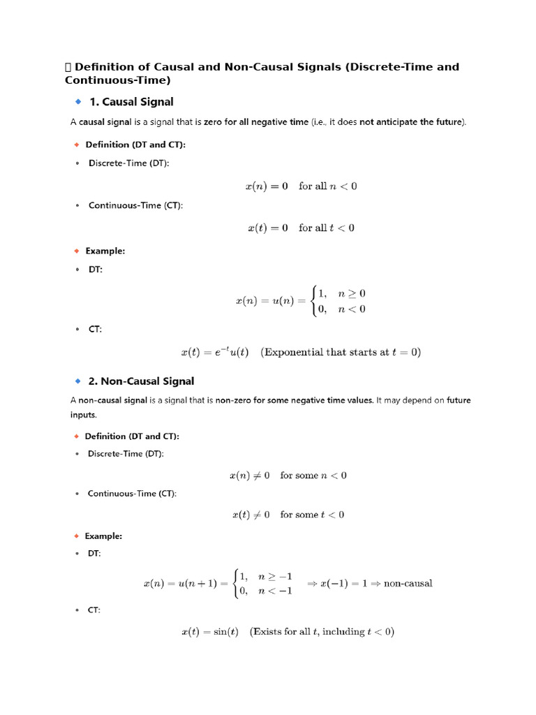 Definition of Causal and Non | PDF