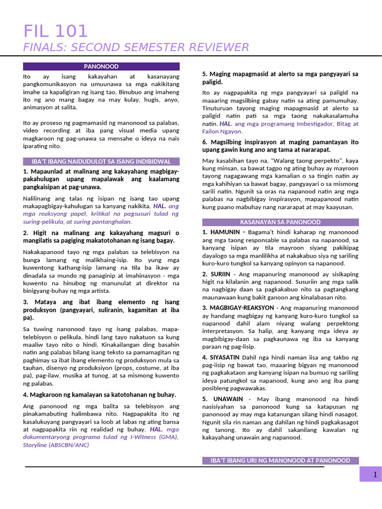 Finals Fil | PDF