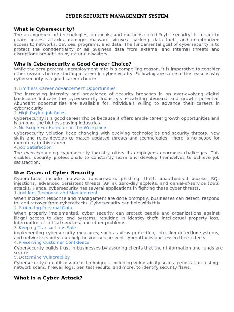 Cyber Security Portal Documentation | PDF | Computer Security | Security
