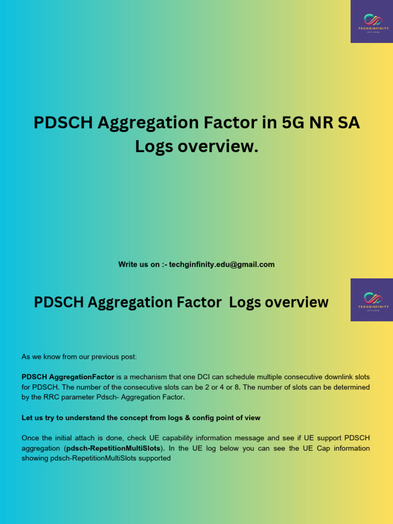 PDSCH Aggregation Factor Logs Overview | PDF