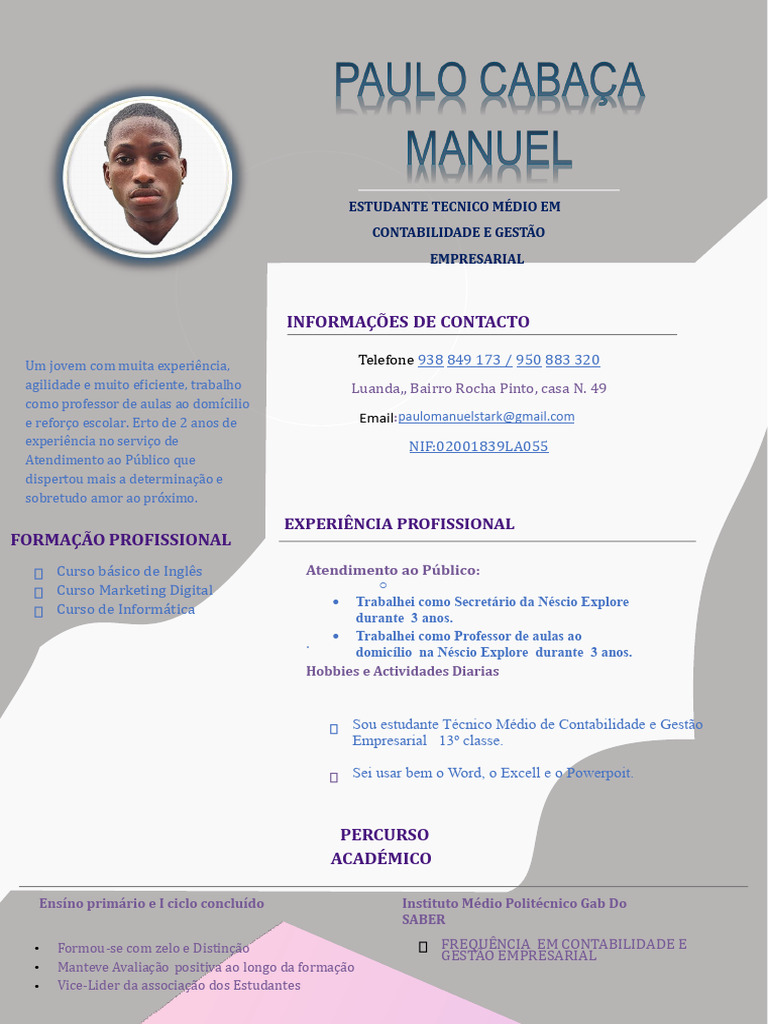 CV Paulo Manuel - Professor-1 | PDF