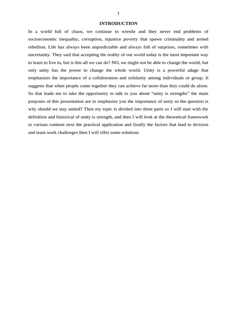 Importance of Unity in Society | PDF | Nato | Group Cohesiveness