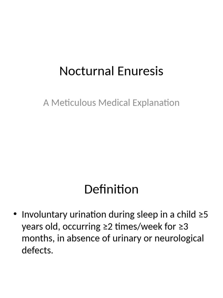 Nocturnal Enuresis Presentation | PDF | Nocturnal Enuresis | Urine