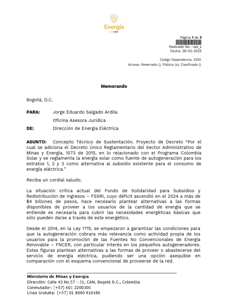 Proyecto de Decreto: Energía Solar y Subsidios | PDF | Energía solar ...