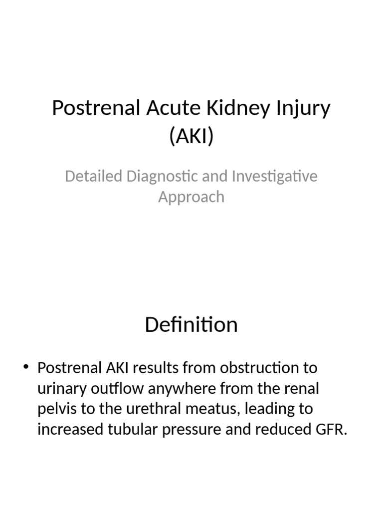 Postrenal AKI Diagnosis and Investigation | PDF | Urology | Kidney