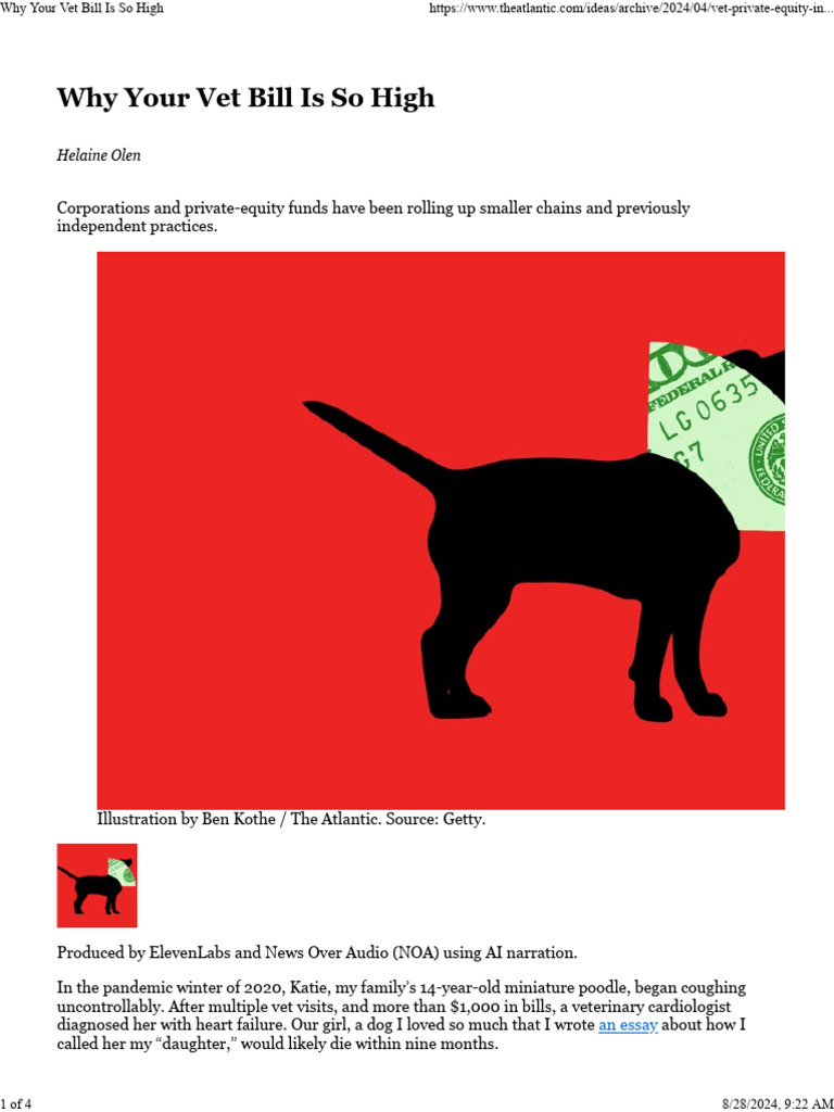 Why Your Vet Bill Is So High - The Atlantic | PDF | Medicine | Health Care
