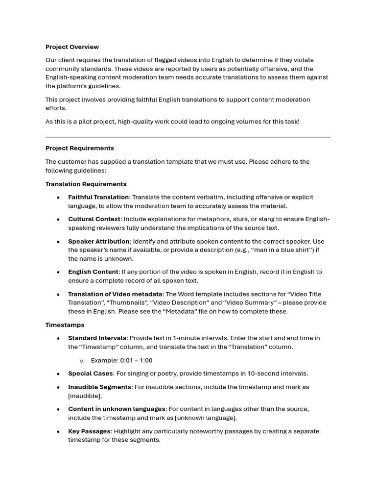 REFERENCE - Video Project Instructions | PDF | Translations | English ...