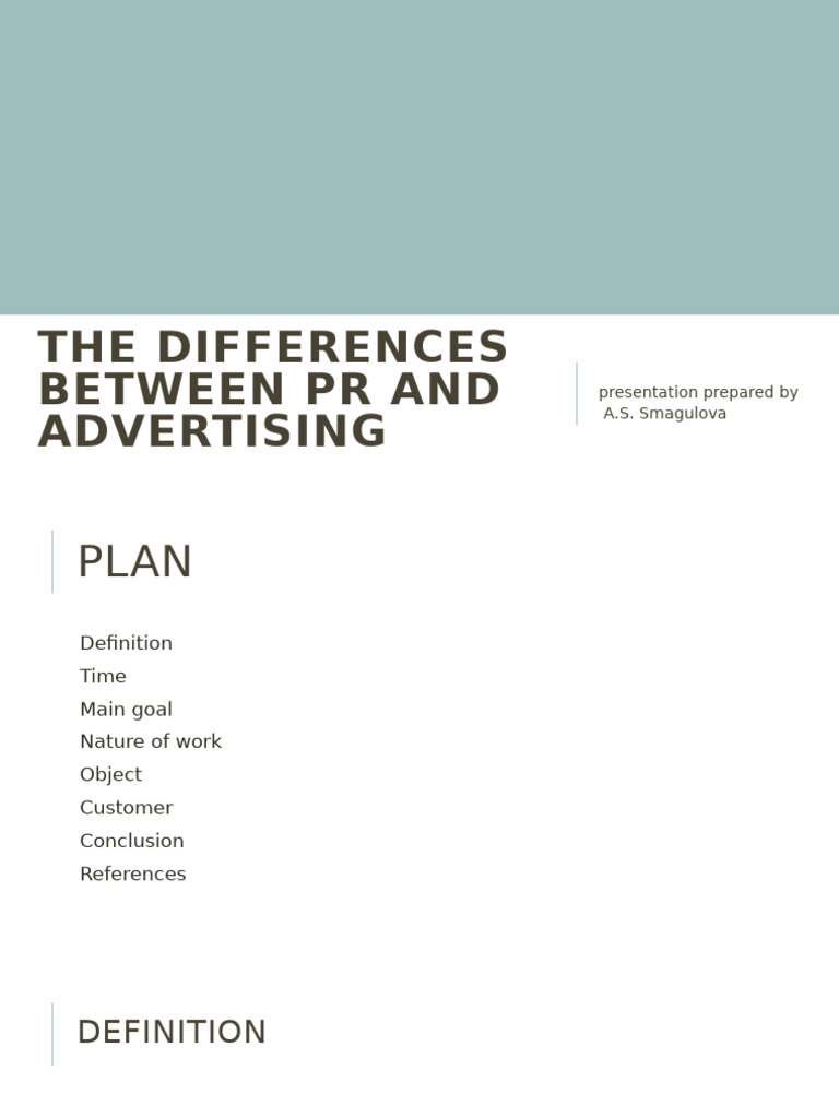 PR vs Advertising: Key Differences Explained | PDF