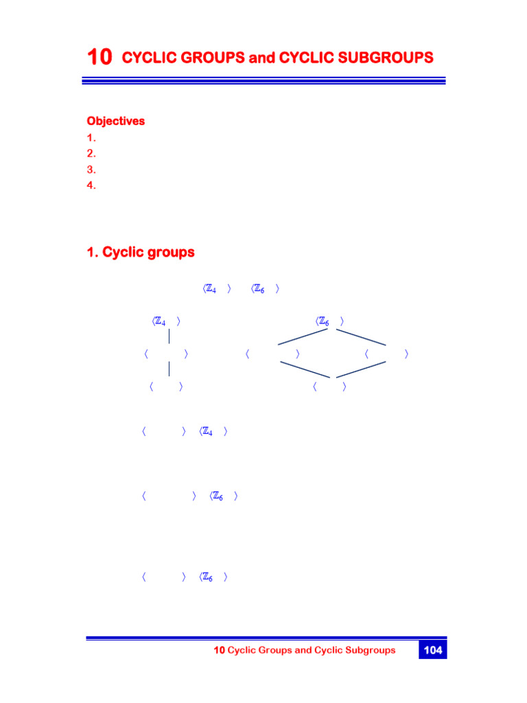 10 Cyclic Groups and Cyclic Subgroups 2022 | PDF | Group (Mathematics) | Mathematical Physics