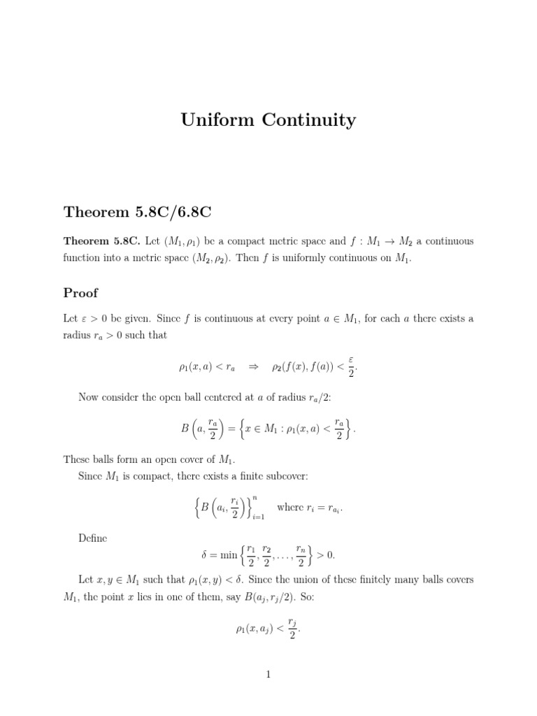 Uniform Continuity - Real Analysis | PDF | Mathematical Physics | Mathematical Objects