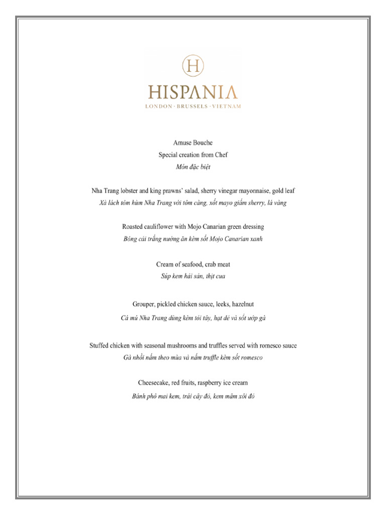 VLC - Hispania Menu Vega Package | PDF