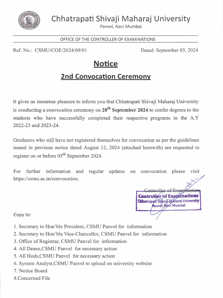 Convocation Notice | PDF