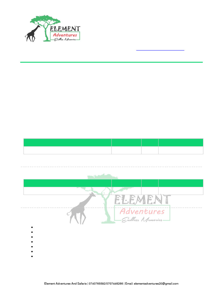 40 Pax Diani Villas 3 Nights Quotation | PDF