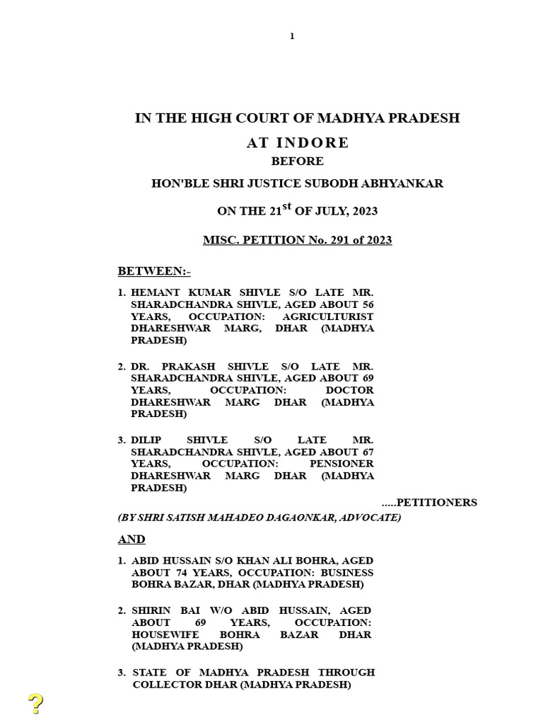 MP 291 2023 FinalOrder 21-Jul-2023 | PDF | Political Law | Courts