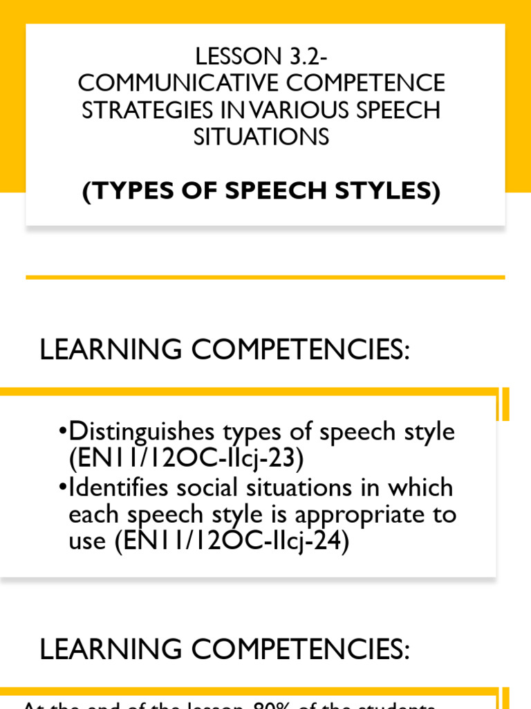 Types of Speech Styles Explained | PDF | Communication | Human ...
