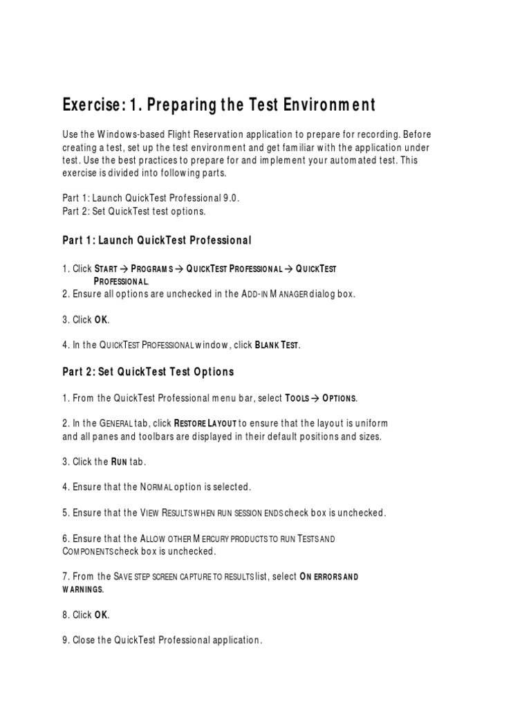 QuickTest Pro: Test Setup Guide | PDF | Dialog Box | Parameter ...