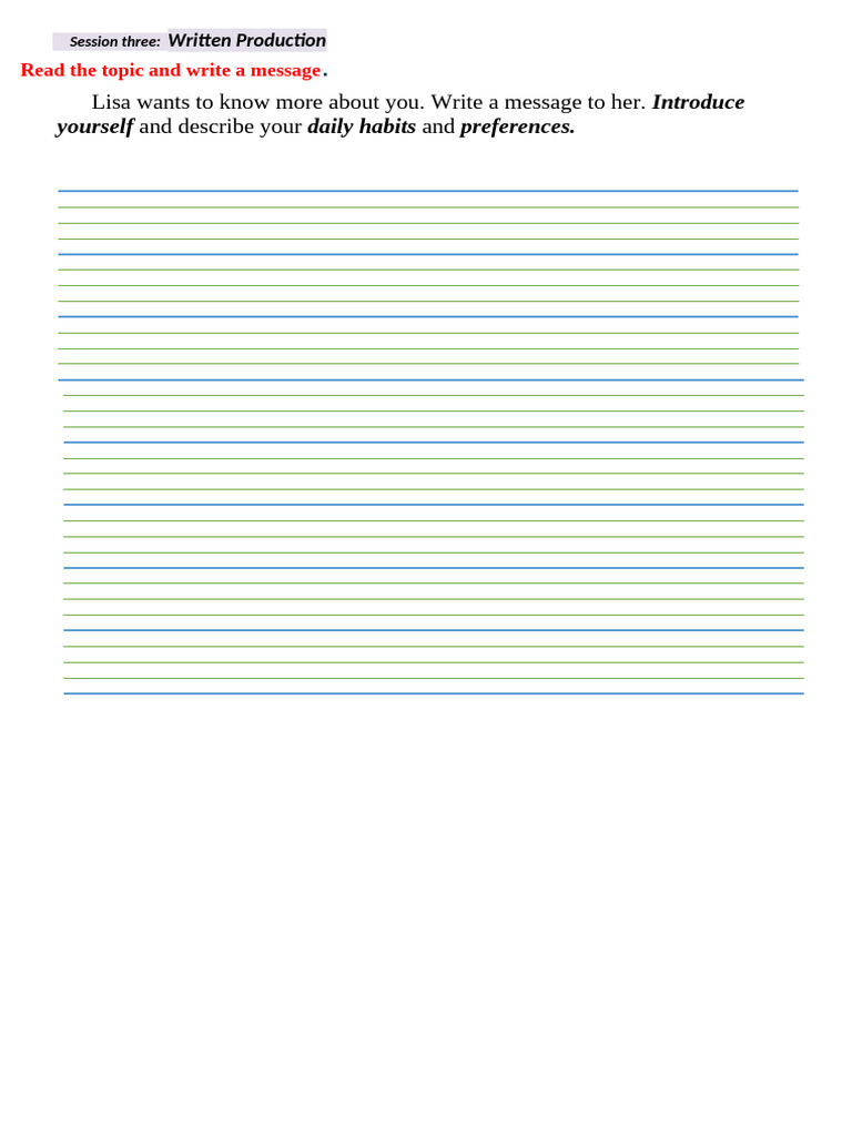 Introduce Yourself: Writing Exercise | PDF