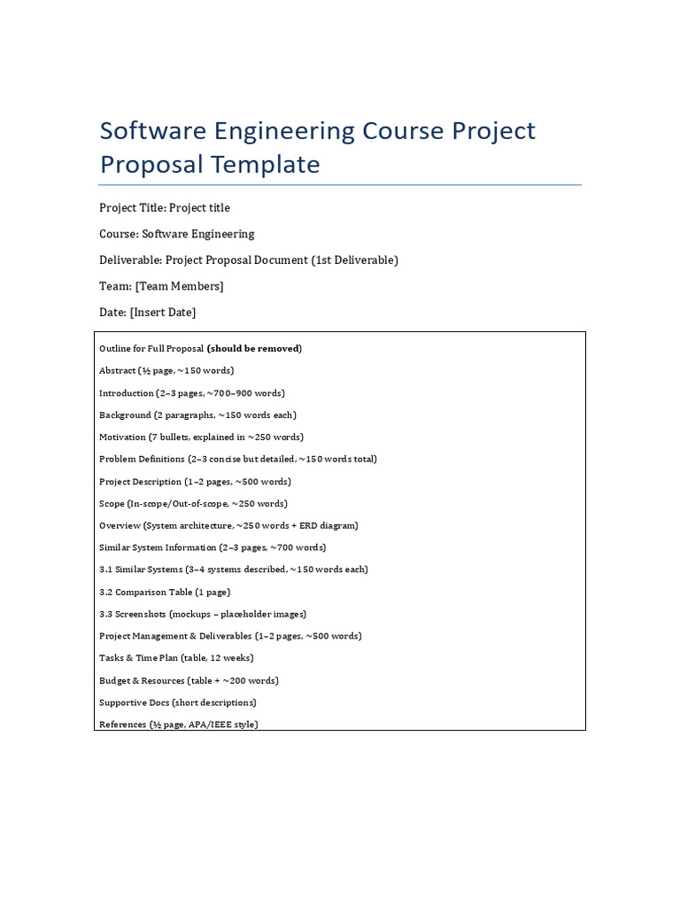 Labs 01 - Project Proposal Template | PDF | System | Project Management