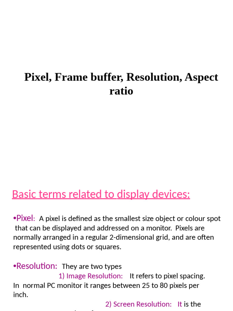 Unit 2 GUI and Multimedia | PDF | Display Resolution | Pixel