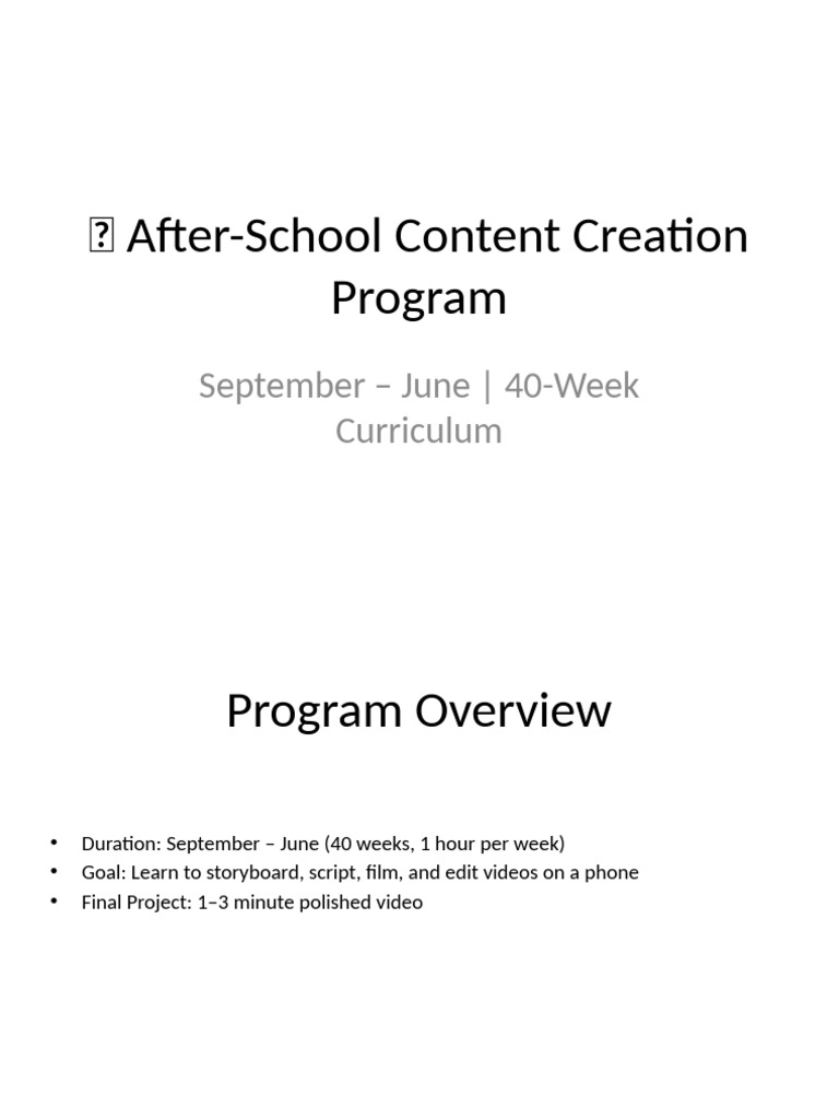 Content Creation Curriculum Presentation | PDF