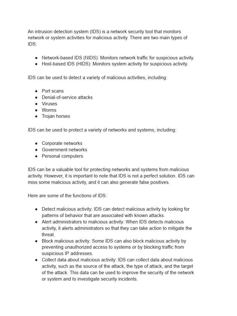 Understanding Intrusion Detection Systems | PDF | Malware | Security