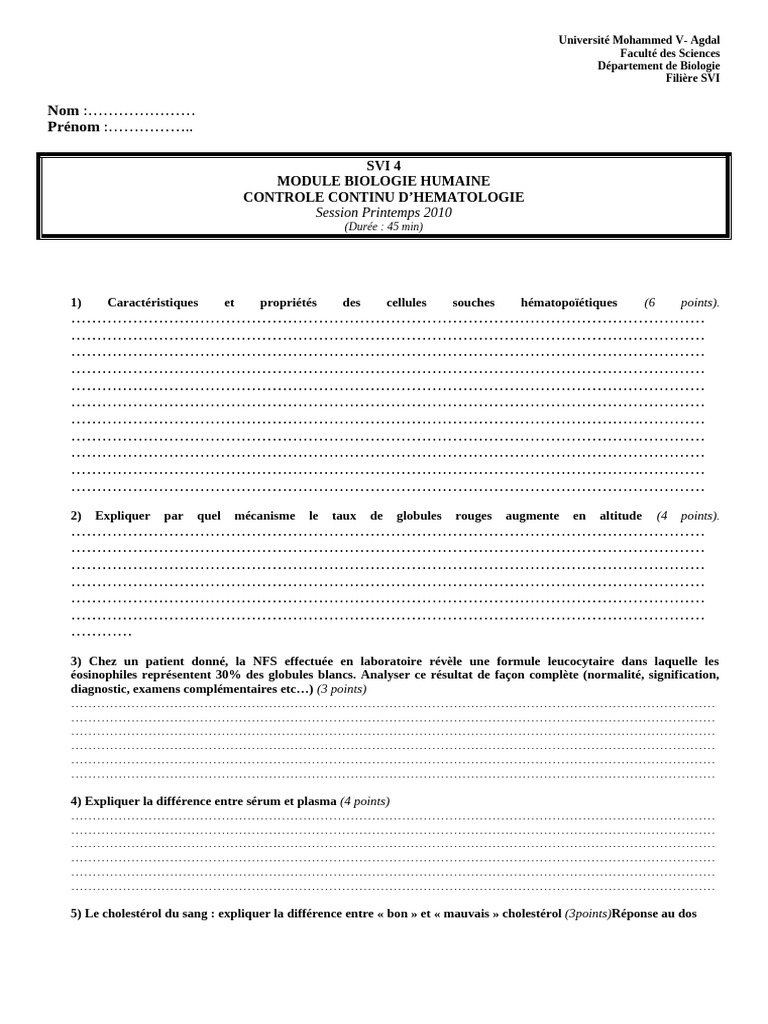 Contrôle Continu 2010 | PDF