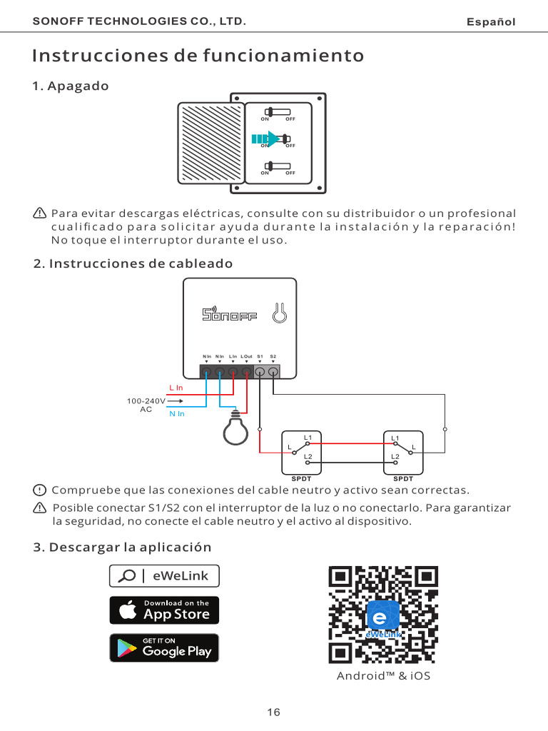 Instrucciones para el Dispositivo SONOFF | PDF | Wifi | Diodo emisor de luz