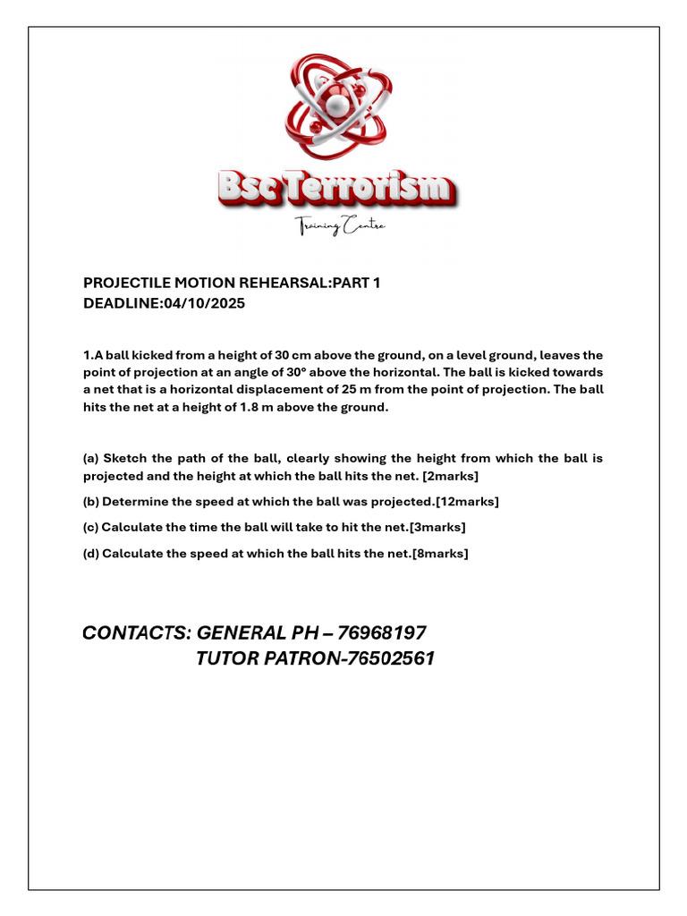 Projectile Motion 1 | PDF