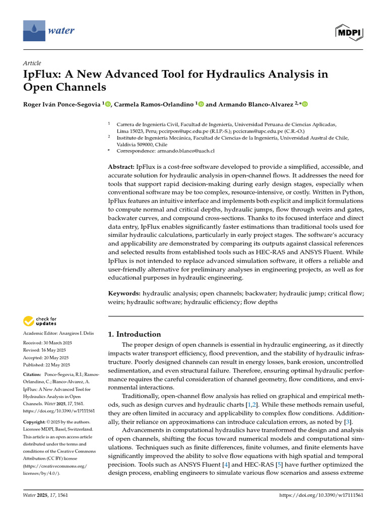 IpFlux: Advanced Open Channel Analysis Tool | PDF